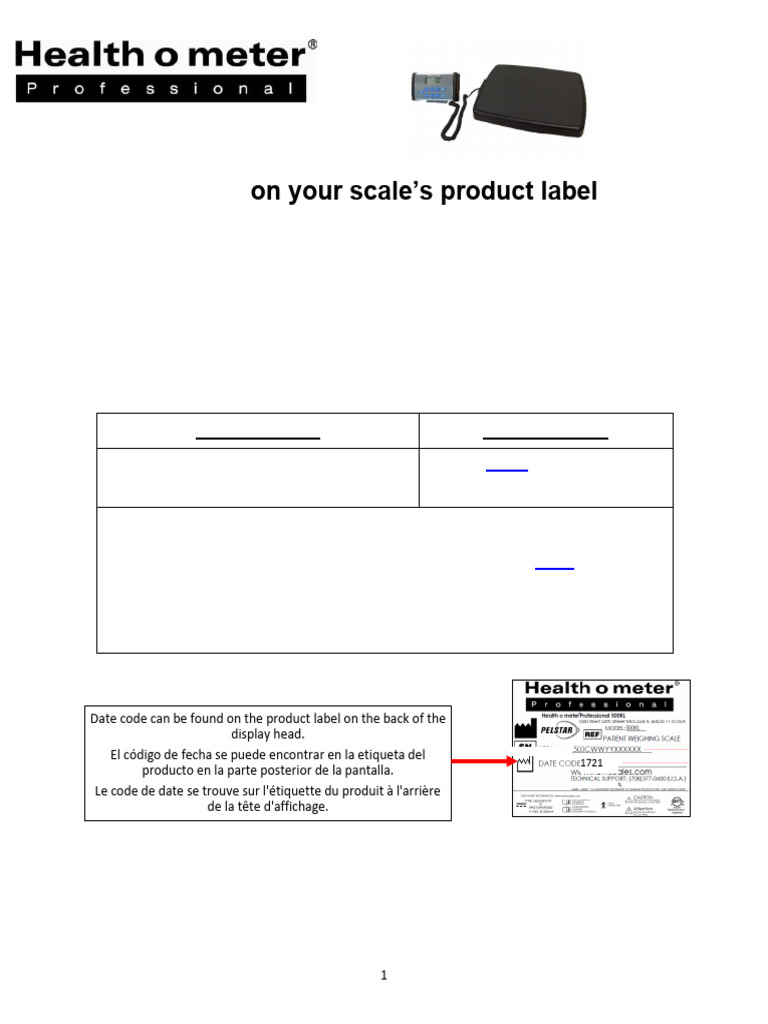HEALTH O METER - 498 KL - Balanza de Piso Digital | PDF | Body Mass ...