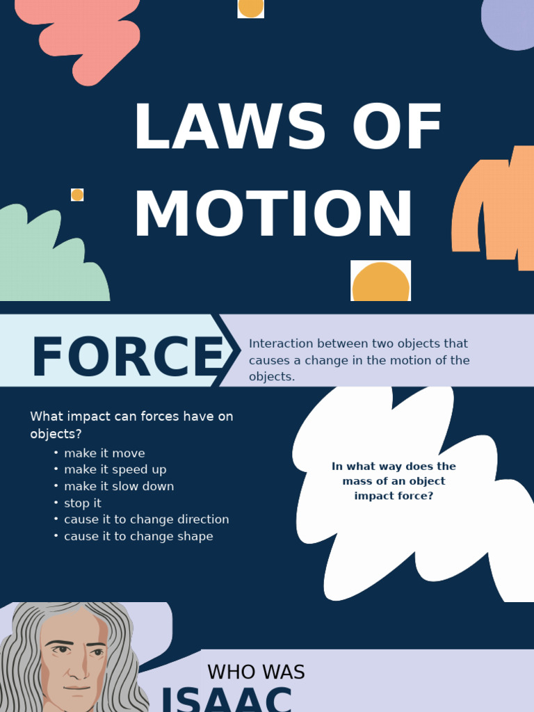Force and Motion Teacher Presentation Colorful Illustrated | PDF ...