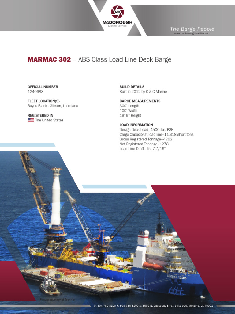 MCD Spec Sheets v8 Marmac 302 | PDF | Shipbuilding | Watercraft