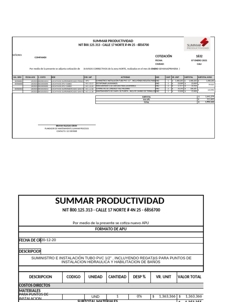 Apu Formato Correctivo 1632 Enero Norte | PDF