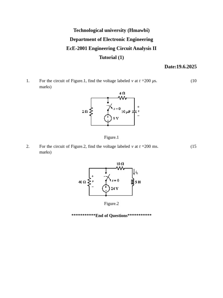 EcE 2001, Tuto I | PDF
