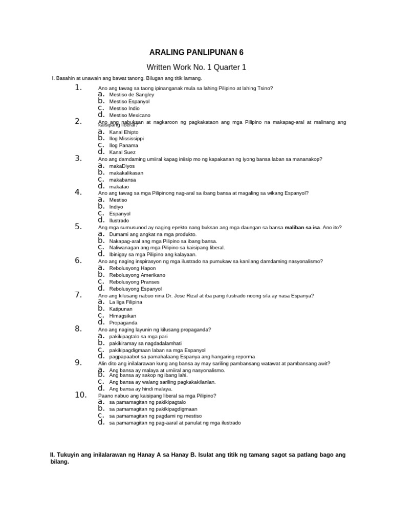 Grade 6 Summative Test in AP Modules 1-3 (1) | PDF