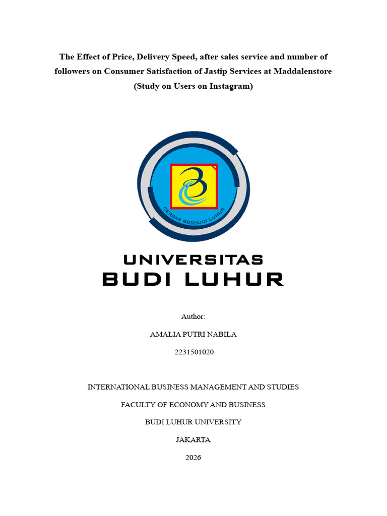 Amalia Putri Nabila - 2231501020 - Research Practicum | PDF | Marketing | Customer Satisfaction