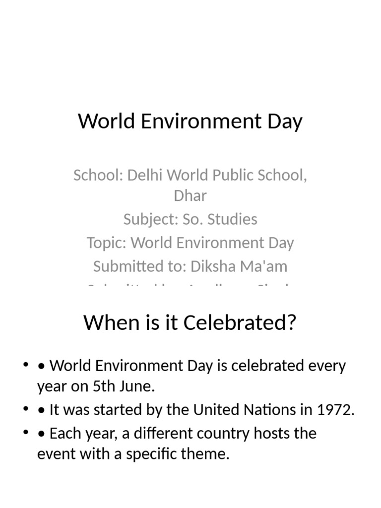 World Environment Day Presentation | PDF