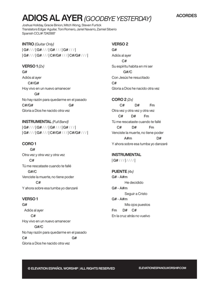 Acordes y letra de "Adiós al Ayer" | PDF | Jesús | Creencia y doctrina ...