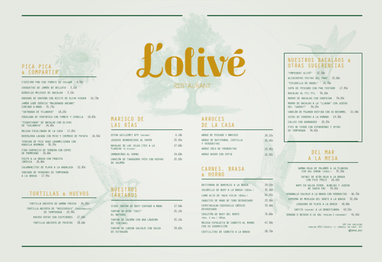 Lolive Carta Esp | PDF | Cocina mediterranea | Cocina occidental