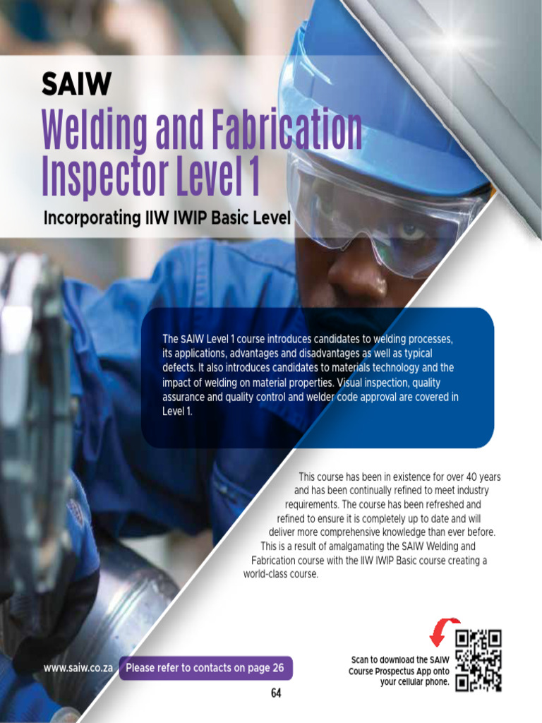 SAIW Welding Inspector Level 1 Course | PDF | Mechanical Engineering