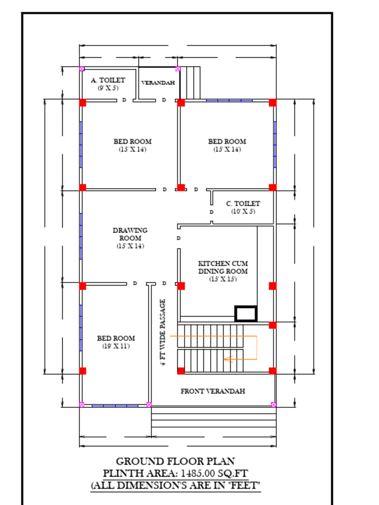 Ground Floor Plan Layout Details | PDF