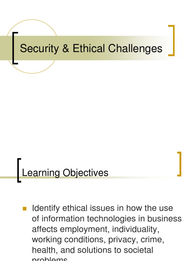 Security and Ethical Challenges in IT | PDF