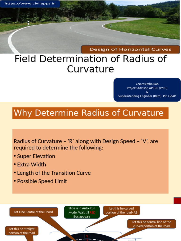 Field Method for Road Curve Radius | PDF | Curvature | Geometric Shapes