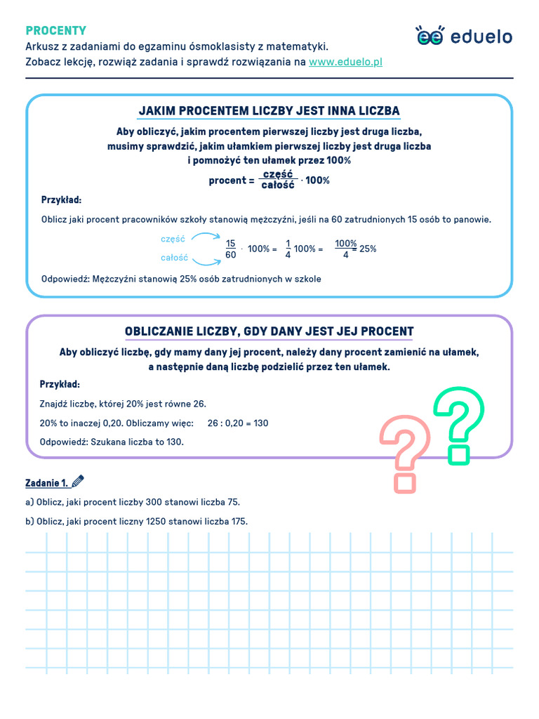 Karta Pracy - Procenty Cz. 2 | PDF