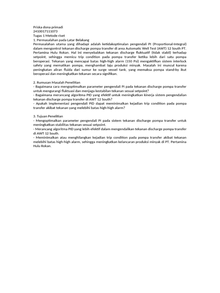 Tugas 1 Metode Riset | PDF