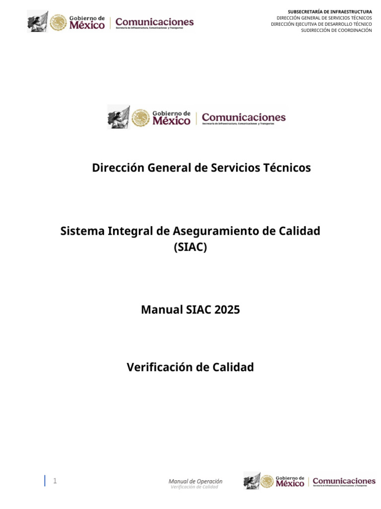 Manual SIAC Verficicación de Calidad 2025 | PDF | Laboratorios | Contraseña