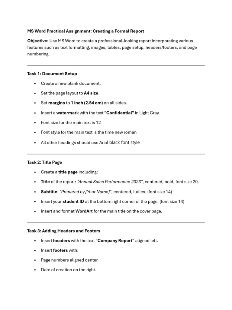 Microsoft Office Practical 1 | PDF