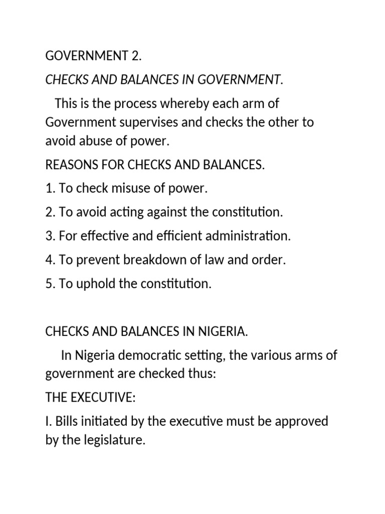 Checks and Balances in Government | PDF