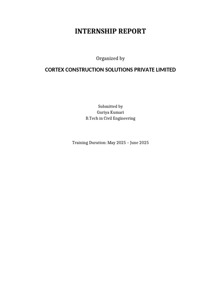 Internship Report Title Page | PDF