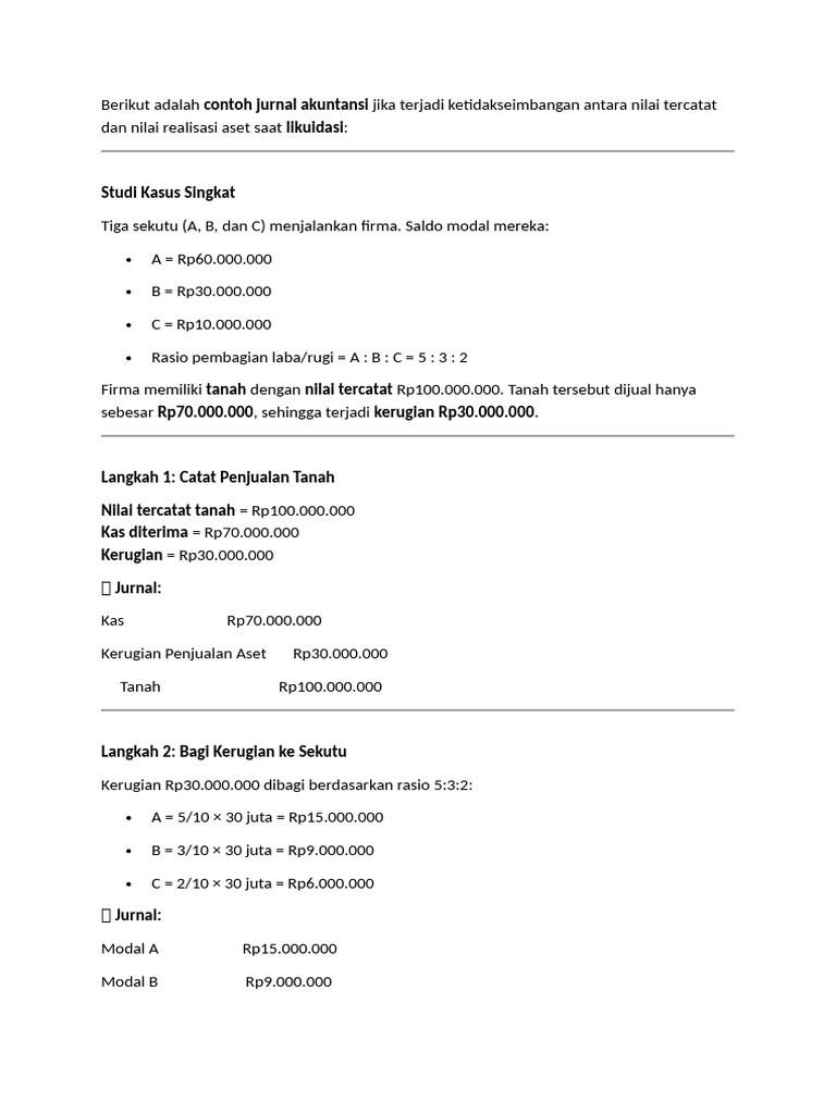 Berikut Adalah Contoh Jurnal Akuntansi Jika Terjadi Ketidakseimbangan ...