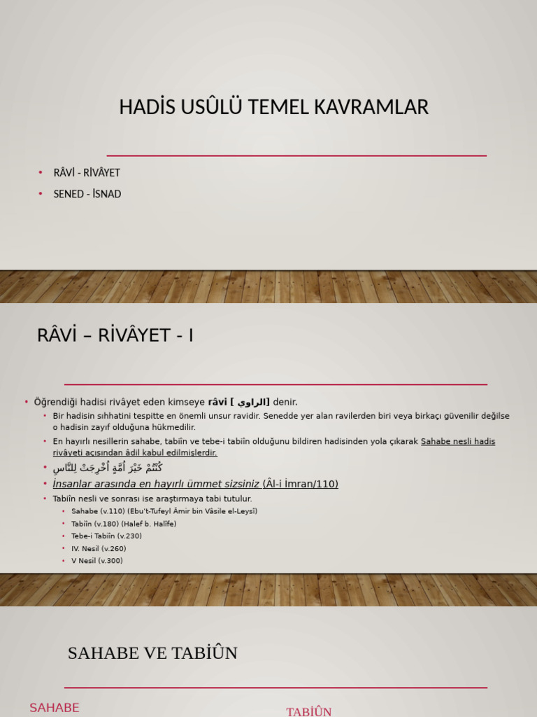 Hadis I. Dönem I. Sunu | PDF