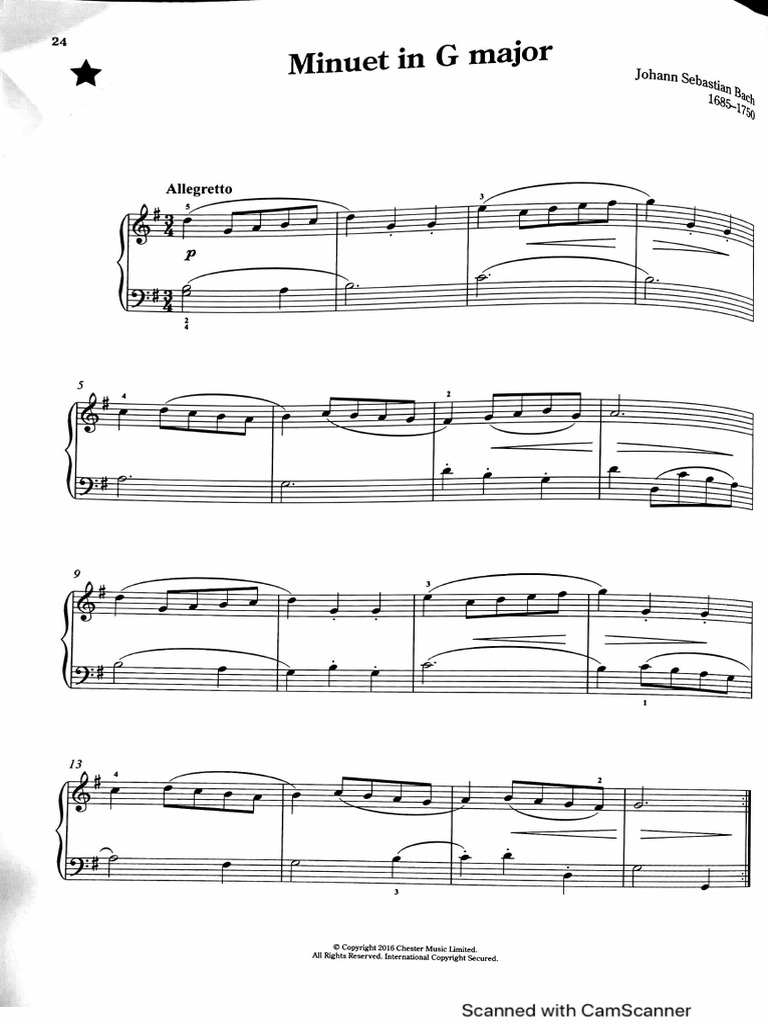 Minuet in G | PDF