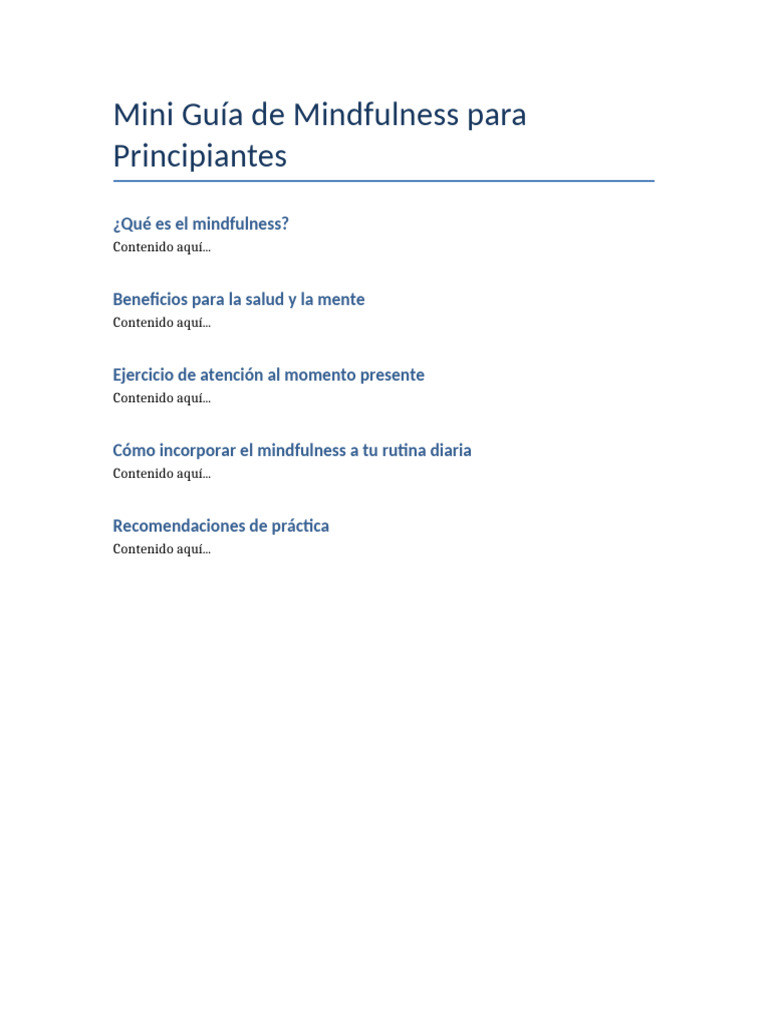Mini Guía de Mindfulness para Principiantes | PDF