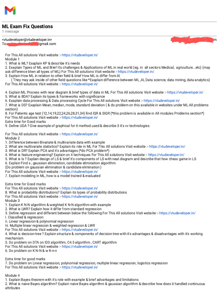 ML Exam Questions and Solutions Guide | PDF | Cluster Analysis ...
