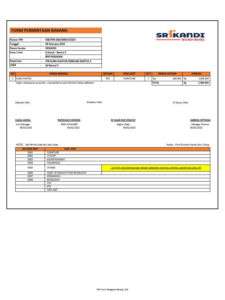 028 - FPB Kursi Kantor Februari Bantul 3 | PDF
