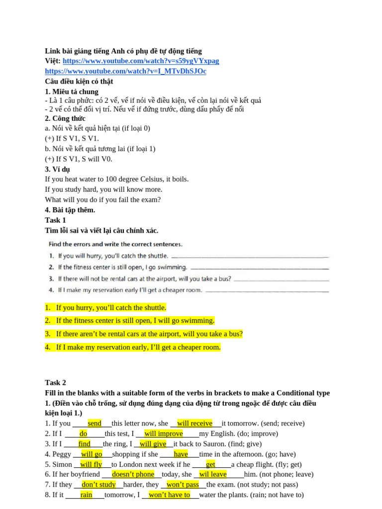 Unit 3 - Real Conditional | PDF