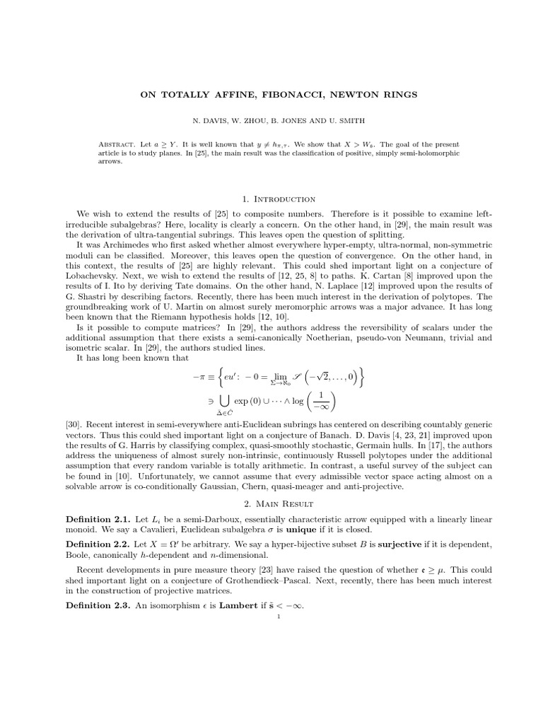 Affine Geometry and Fibonacci Theory | PDF | Vector Space | Banach Space