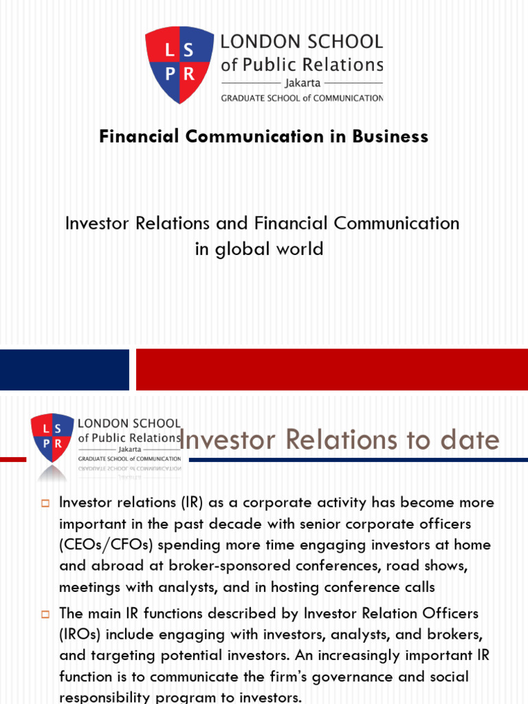 Sesi 15 - Investor Relations and Financial Communication in Global World | PDF | Investing ...
