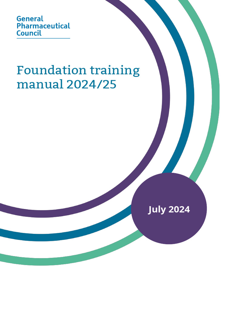 GPhC Foundation Training Manual 2024/25 | PDF | Pharmacy | Pharmacist