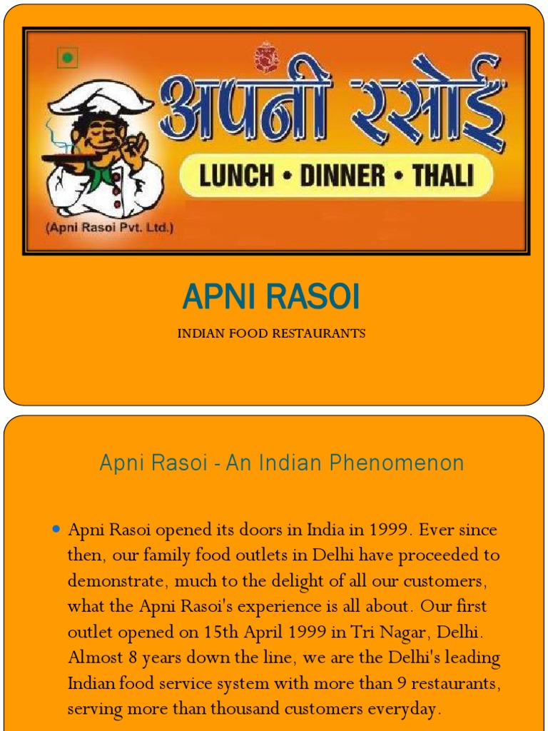 Franchise Presentation - Apni Rasoi | PDF | Retail | Kitchen