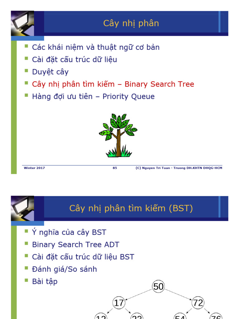 Cau Truc Du Lieu Va Giai Thuat Nguyen Tri Tuan 11. Chuong 5 BST + Priority Queue | PDF