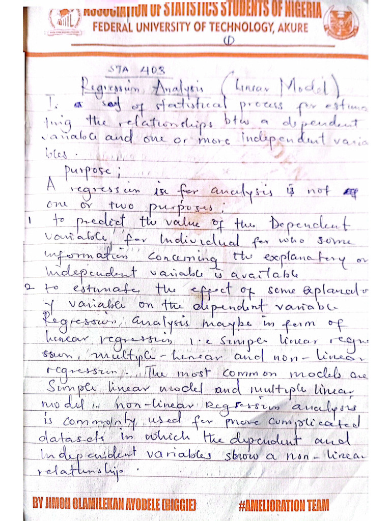 STA 403 Complete Note | PDF