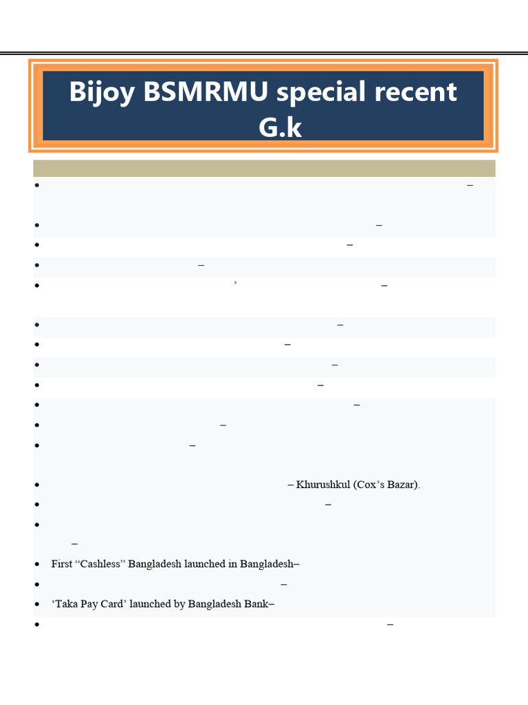 Bijoy GK Final File 2024 Final | PDF | Hamas | Bangladesh