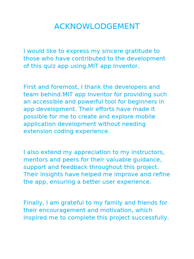 Aknowledgement For Comp Project | PDF