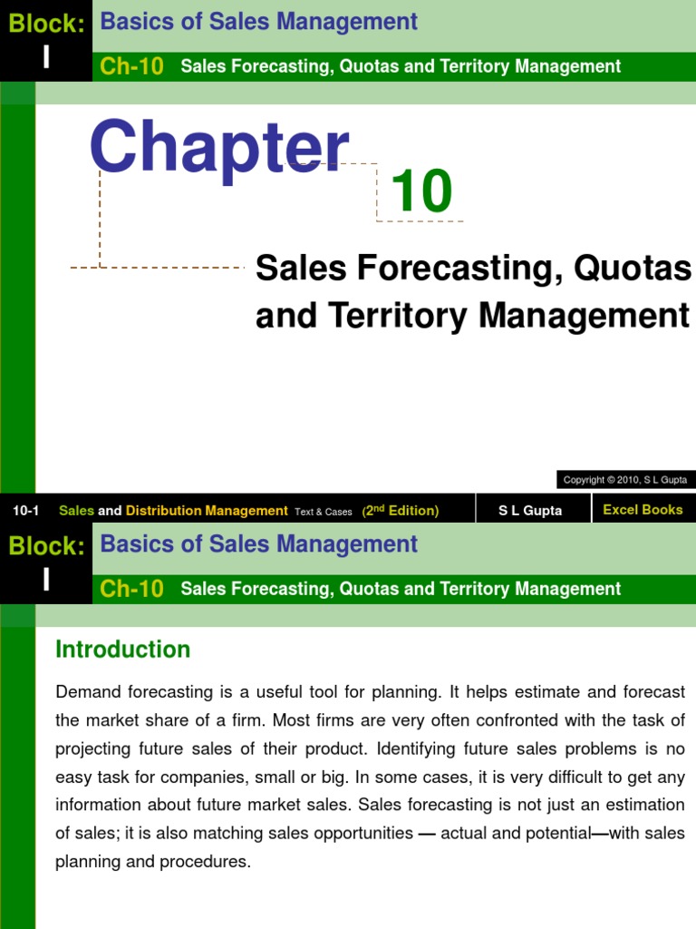 Chapter 10 Sales Forecasting, Quotas and Territory Management-Sales and ...