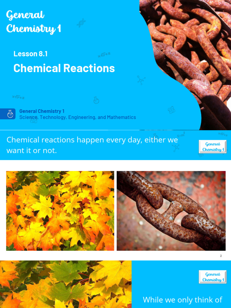 Lesson 8.1 Chemical Reactions | PDF | Chemical Reactions | Chemical ...