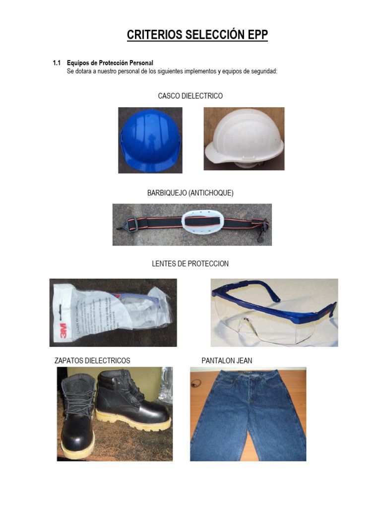 3.1. - Criterios Seleccion EPP | PDF
