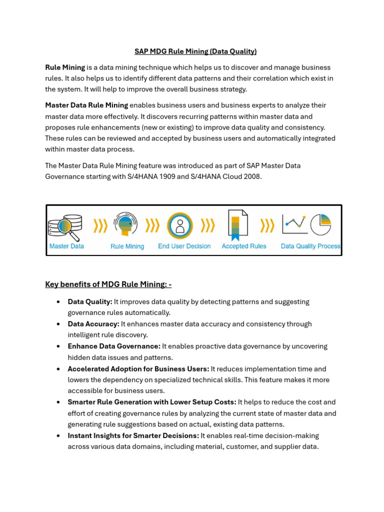 SAP MDG Rule Mining - Data Quality | PDF | Data Quality | Data