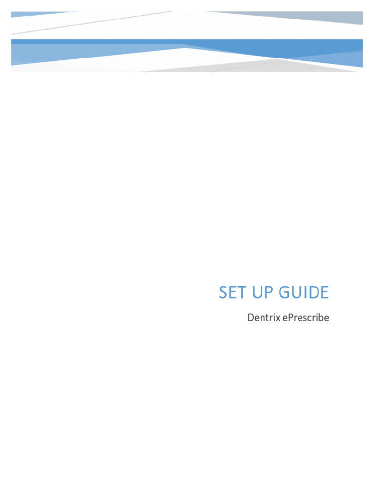 EPrescribe Setup Guide For Dentrix | PDF | Medical Prescription ...