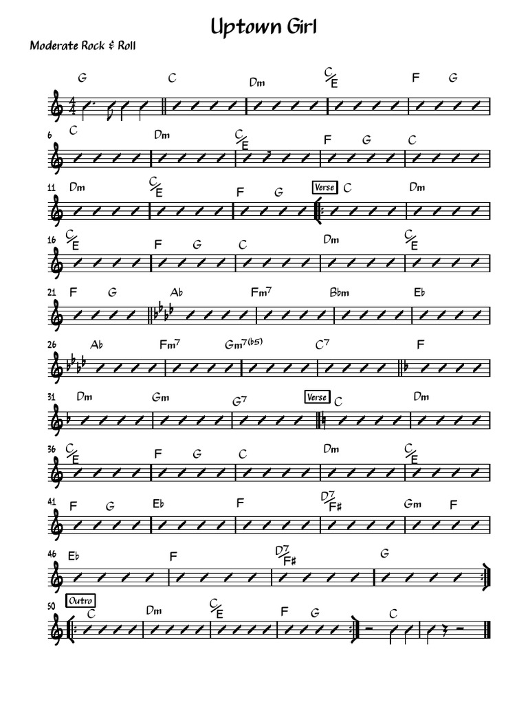 6.uptown Girl Leadsheet YS | PDF