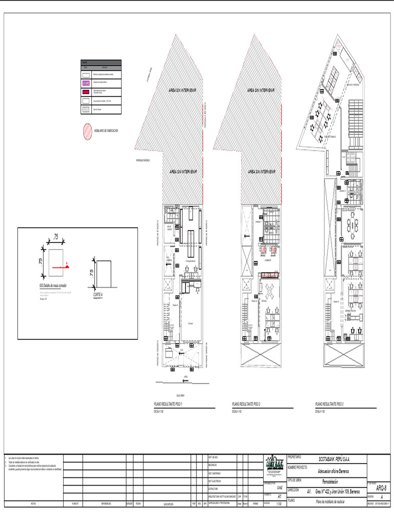Plano de Mobiliario para Oficina Barranco | PDF