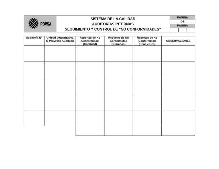 ANEXO 7.seguimiento y Control. MODELO | PDF