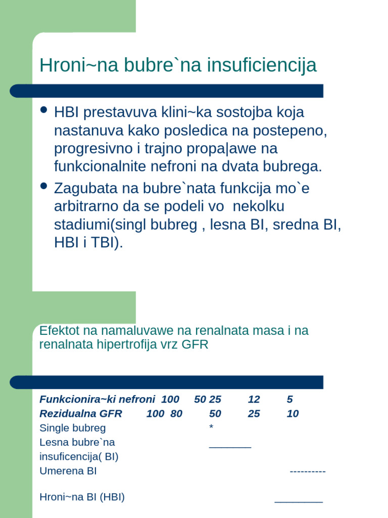 Hroni Na Bubre'na Insuficiencija | PDF