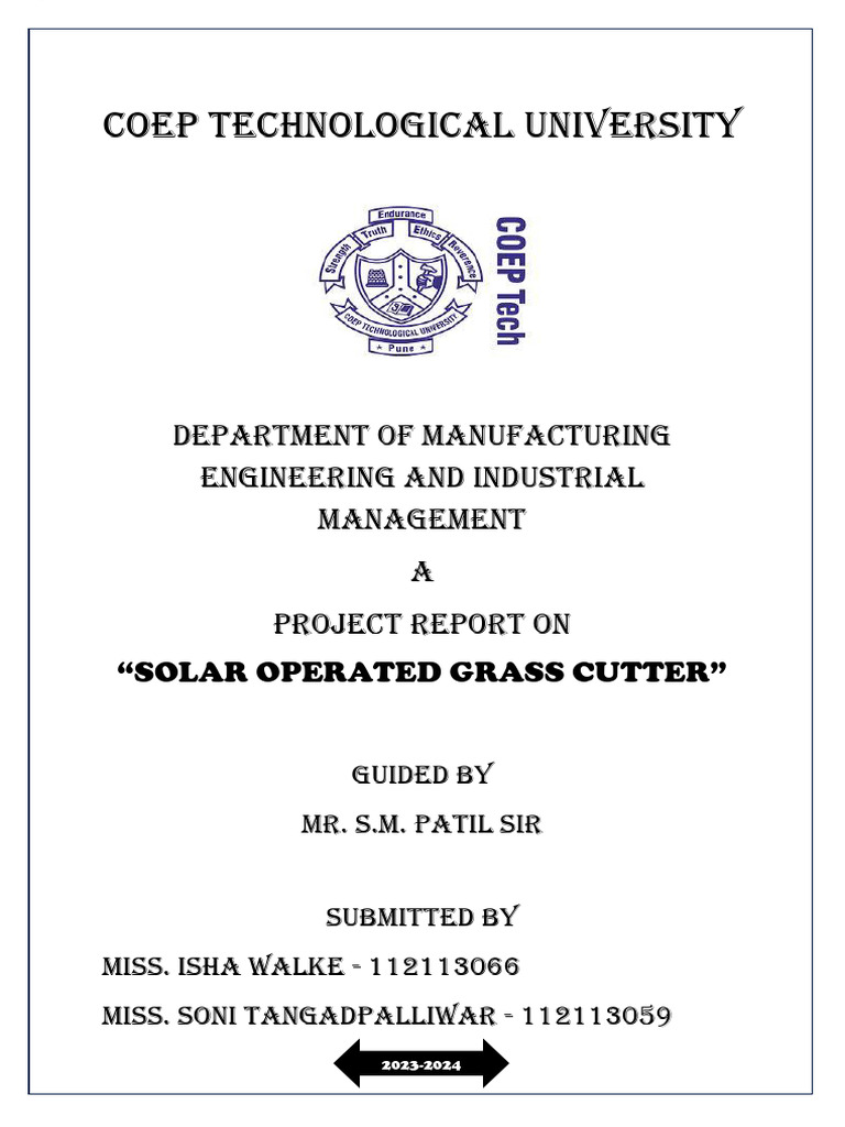 Grass Cutter Final Miniproject | PDF | Lawn Mower | Mower