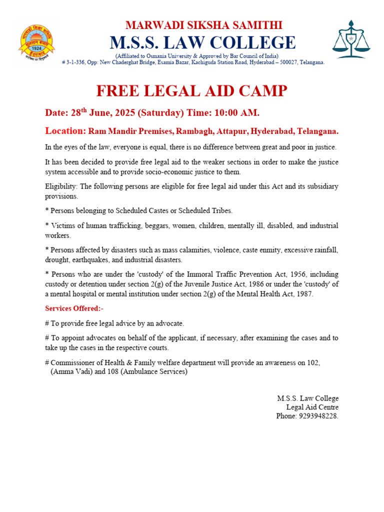 Free Legal Aid Camp | PDF