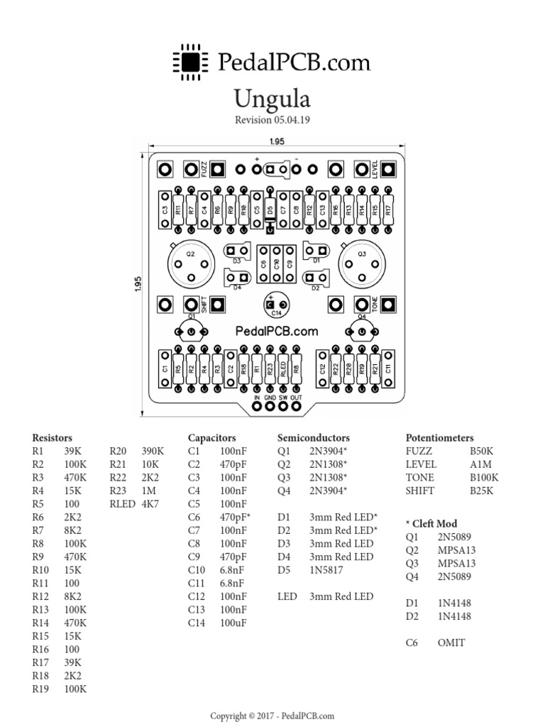 Ungula Circuit Components List | PDF