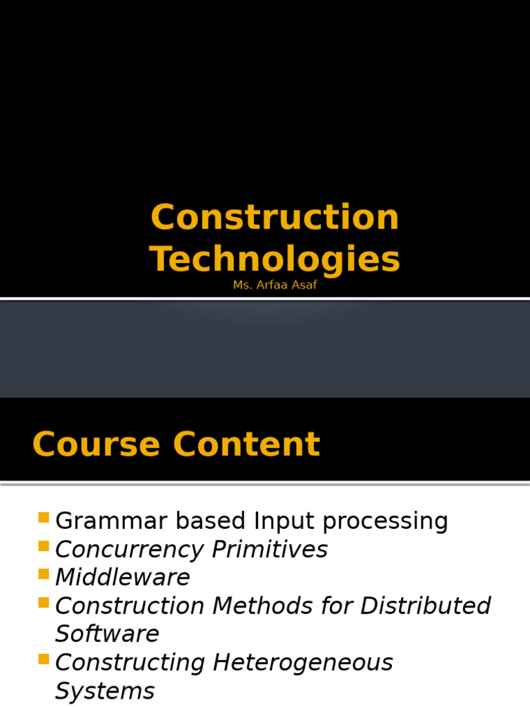 Lec 11 - Construction Technologies | PDF | Parsing | Systems Engineering