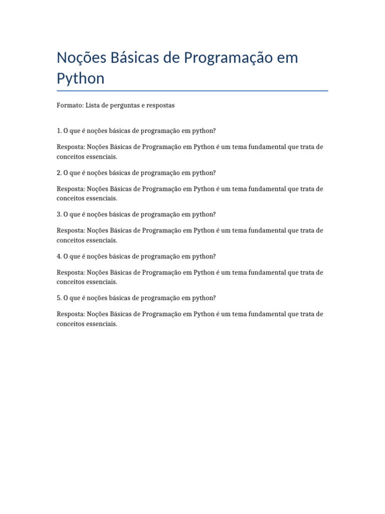 Noções Básicas de Programação Em Python | PDF