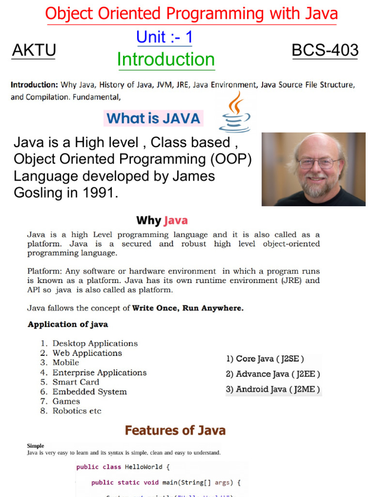 Unit 1 OOPs With Java - Unit1 | PDF | Method (Computer Programming) | Class (Computer Programming)